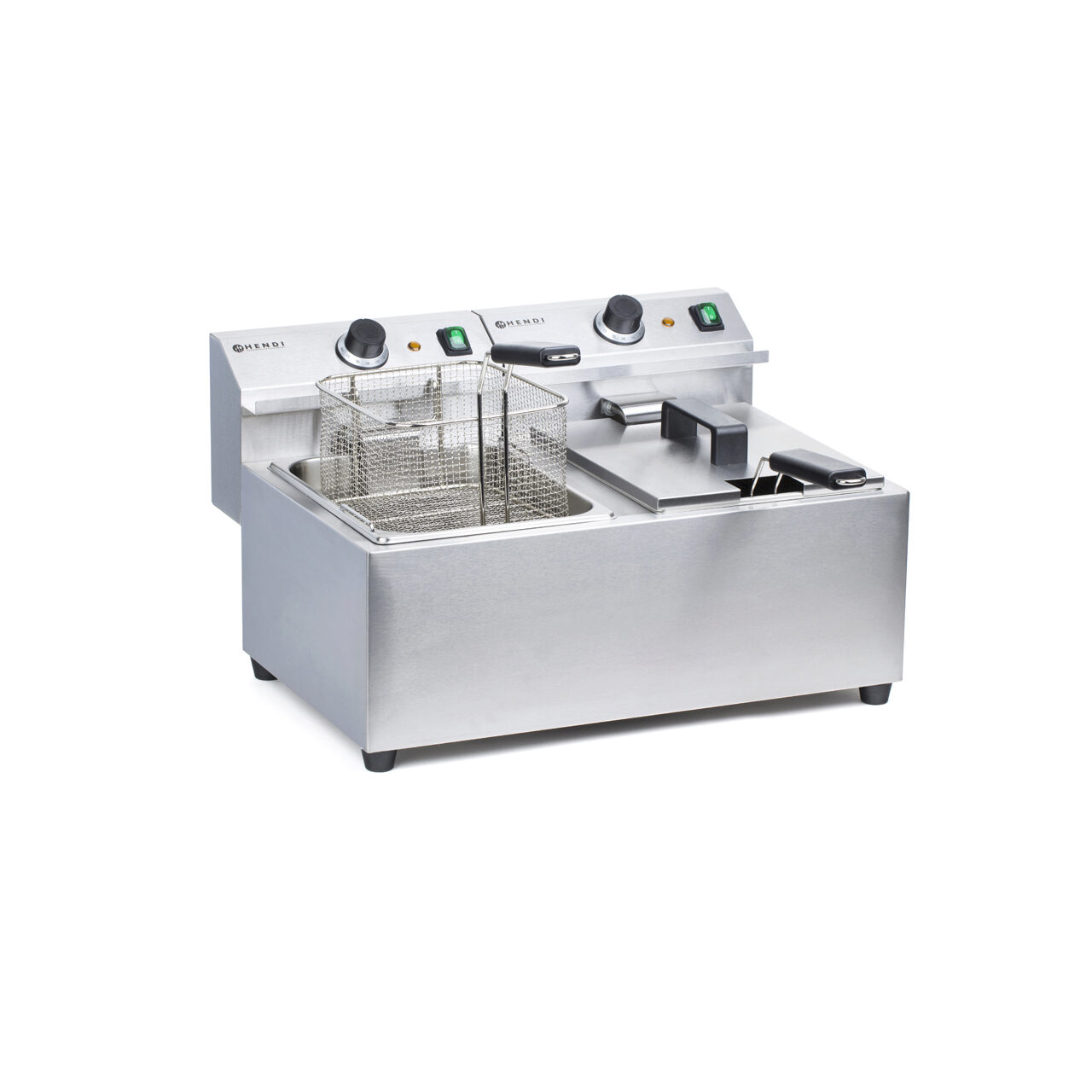Friteuza electrica profesionala dubla 2x8 litri, inox, 2x3500W, Hendi Mastercook | Livrare ...