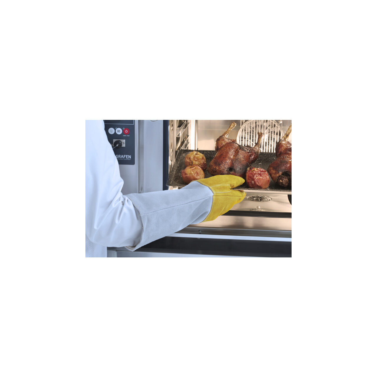 Manusi pentru cuptor Hendi, din piele, cu degete, lungime 460 mm ...