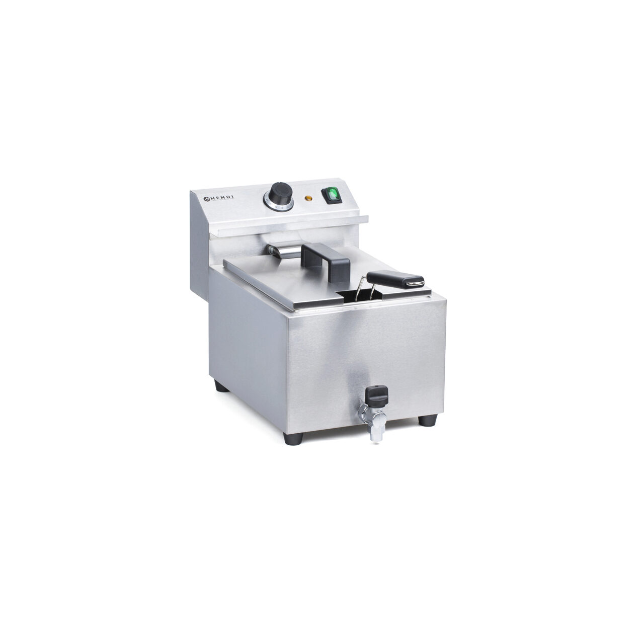 Friteuza electrica profesionala, Hendi Mastercook cu robinet scurgere ulei, Inox, 8 lt, 3500 W ...