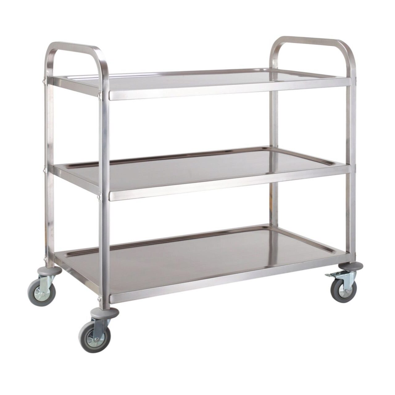 Carucior servire 3 nivele, inox, roti cu frane, sarcina 30 Kg/nivel ...