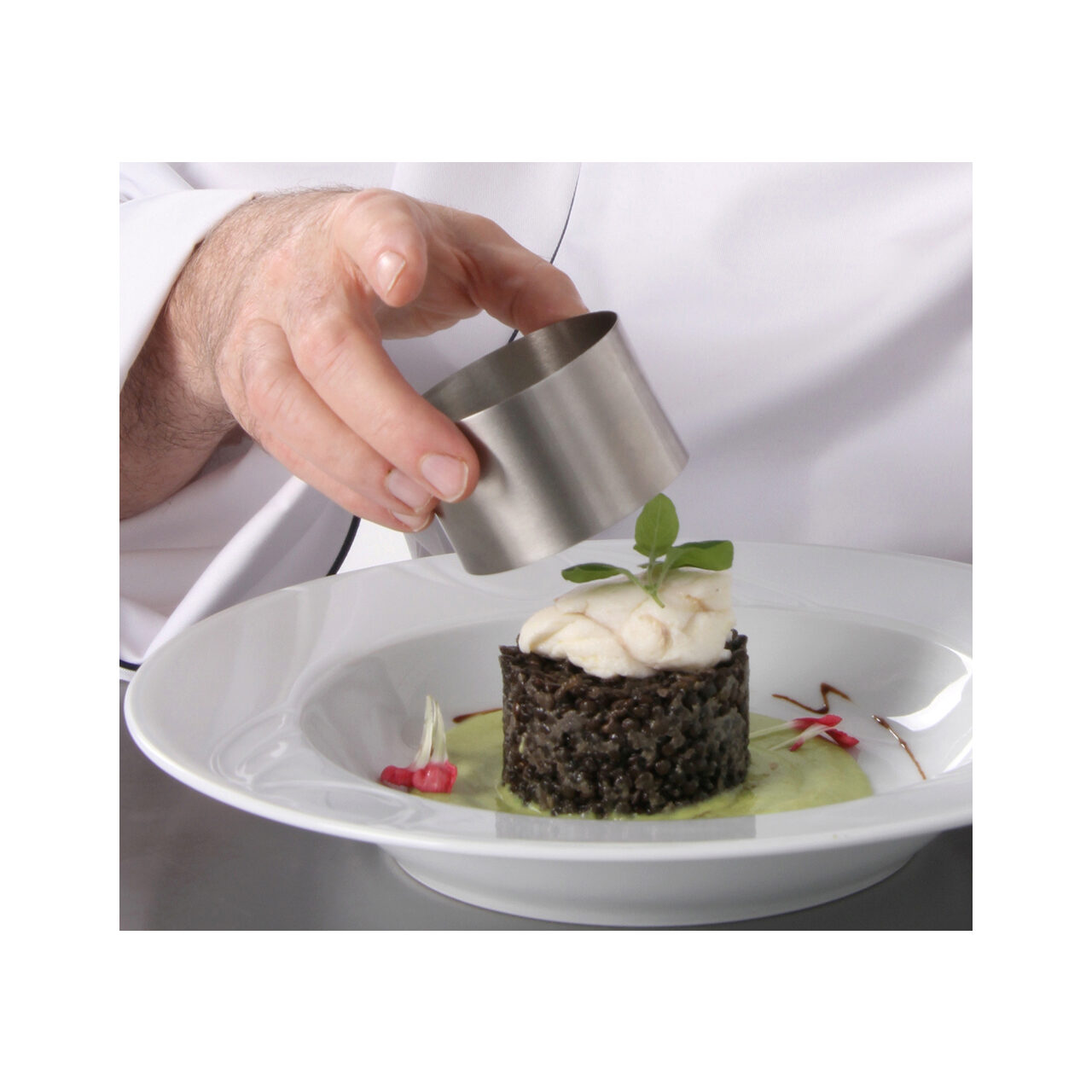 Inel decorare pentru patiserie si plating, 70x45 mm, inox, Hendi ...