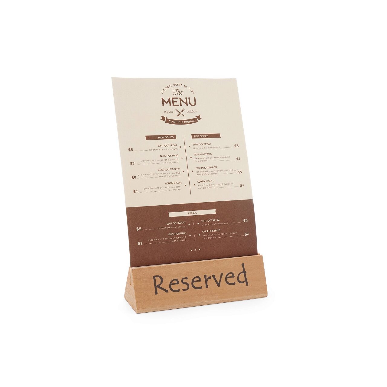 Semn de masa cu text Reserved din lemn durabil 152x44x(H)44 mm Hendi ...