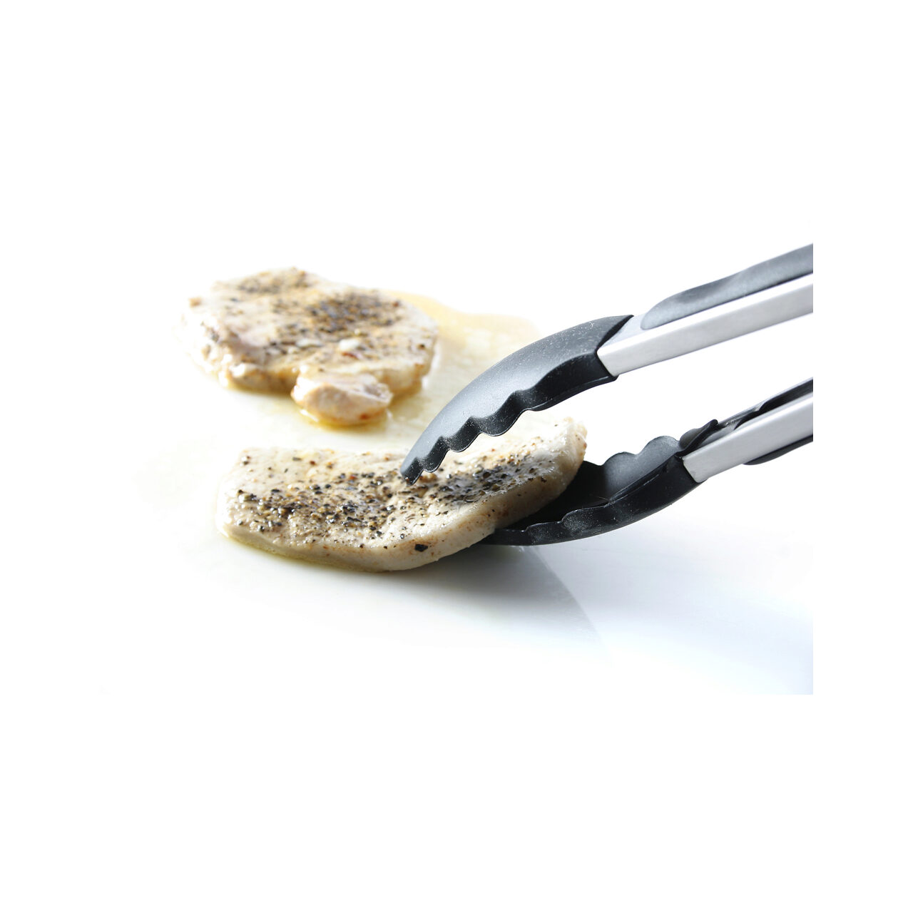 Cleste servire 30 cm, din inox cu varf din silicon rezistent la caldura ...