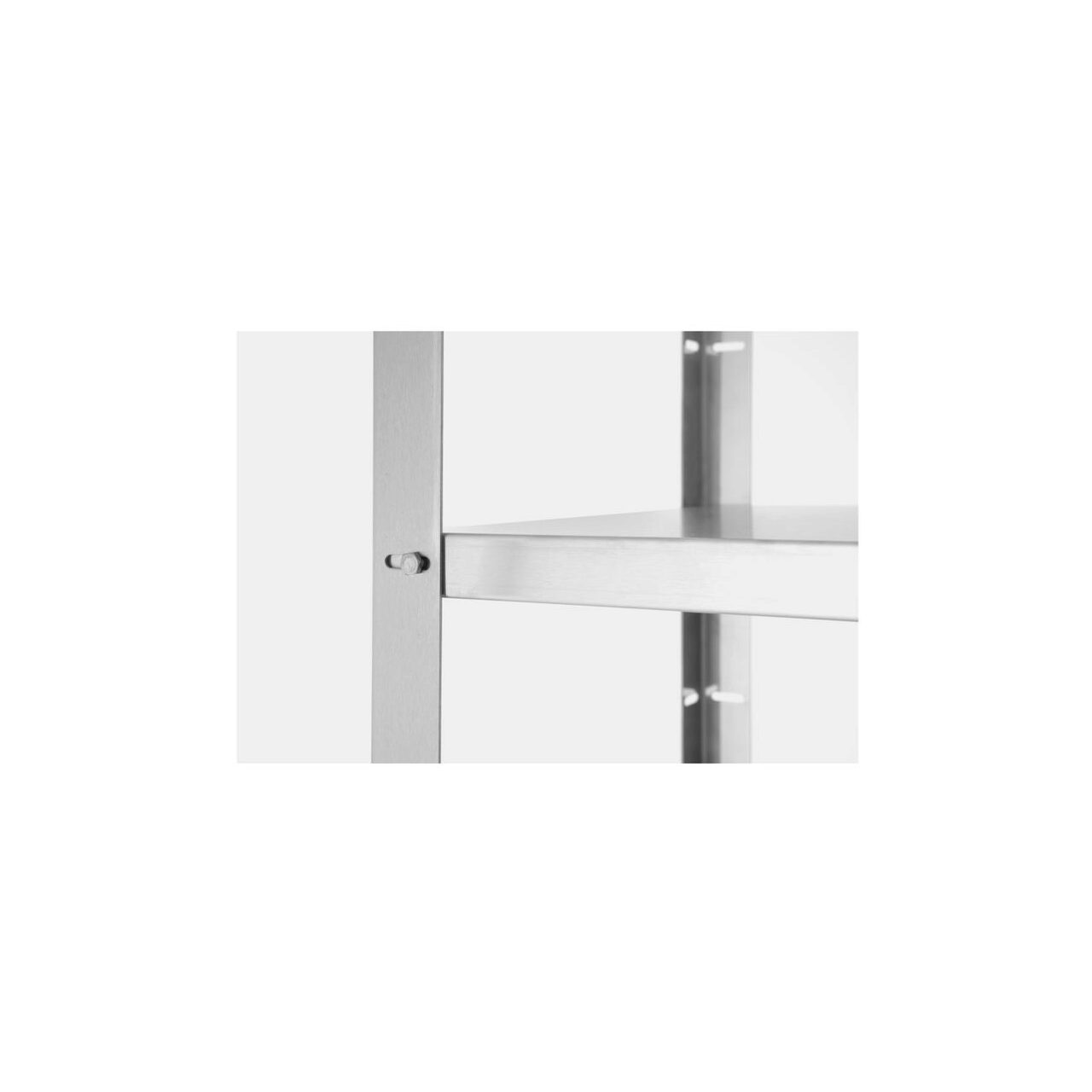 Raft metalic pentru depozitare cu 4 polite, sustine 50 kg/polita, Inox ...