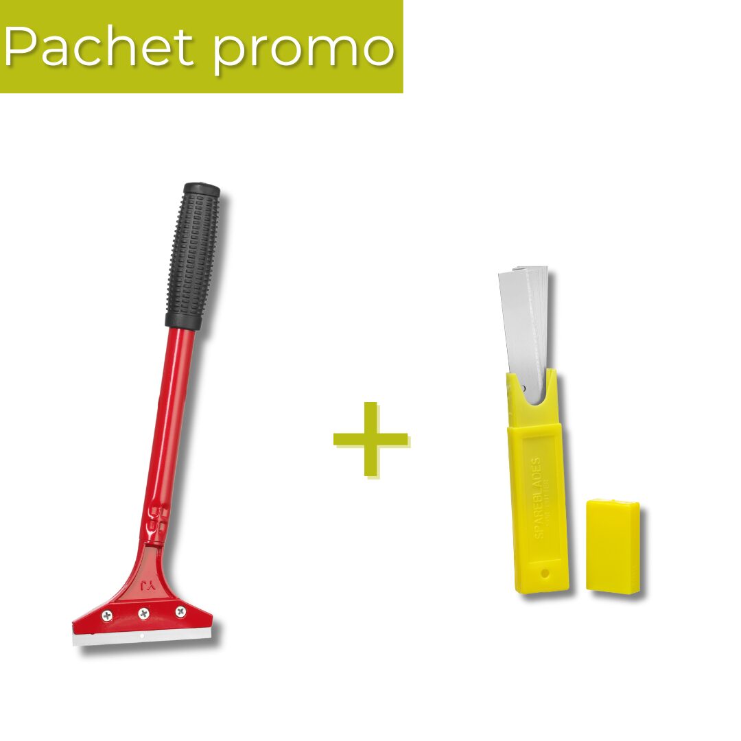 Pachet Racleta gratar cu coada lunga 31,5 cm, 10x31.5 cm, Hendi + Lame ...