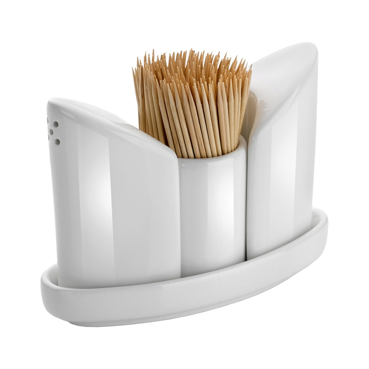 Set condimente din portelan, Hendi, 4 piese: recipiente sare, piper ...