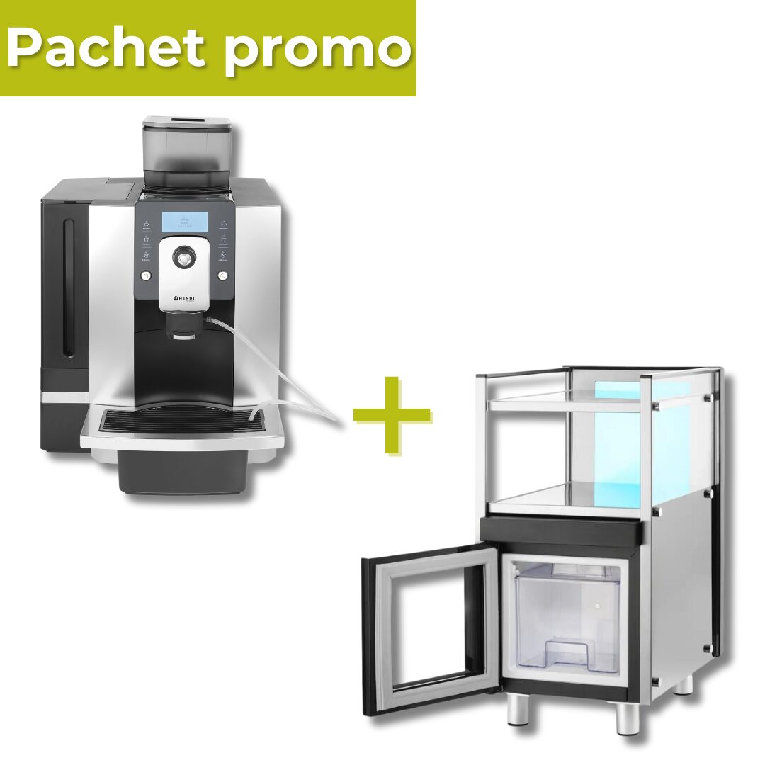 Pachet Espressor automat Hendi ProfiLine XXL, capacitate apa 6L, 1400W ...