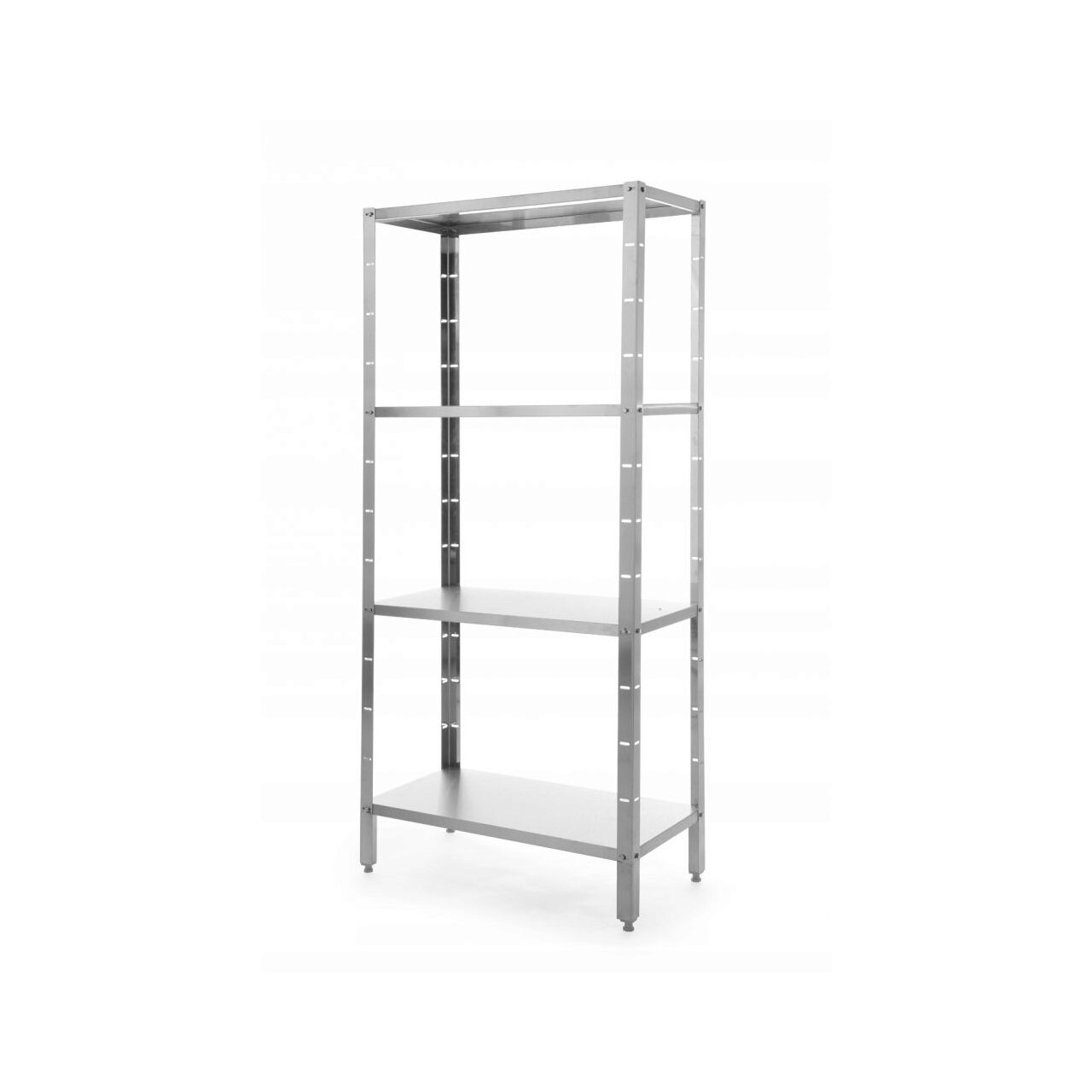 Raft metalic pentru depozitare cu 4 polite, sustine 50 kg/polita, Inox ...