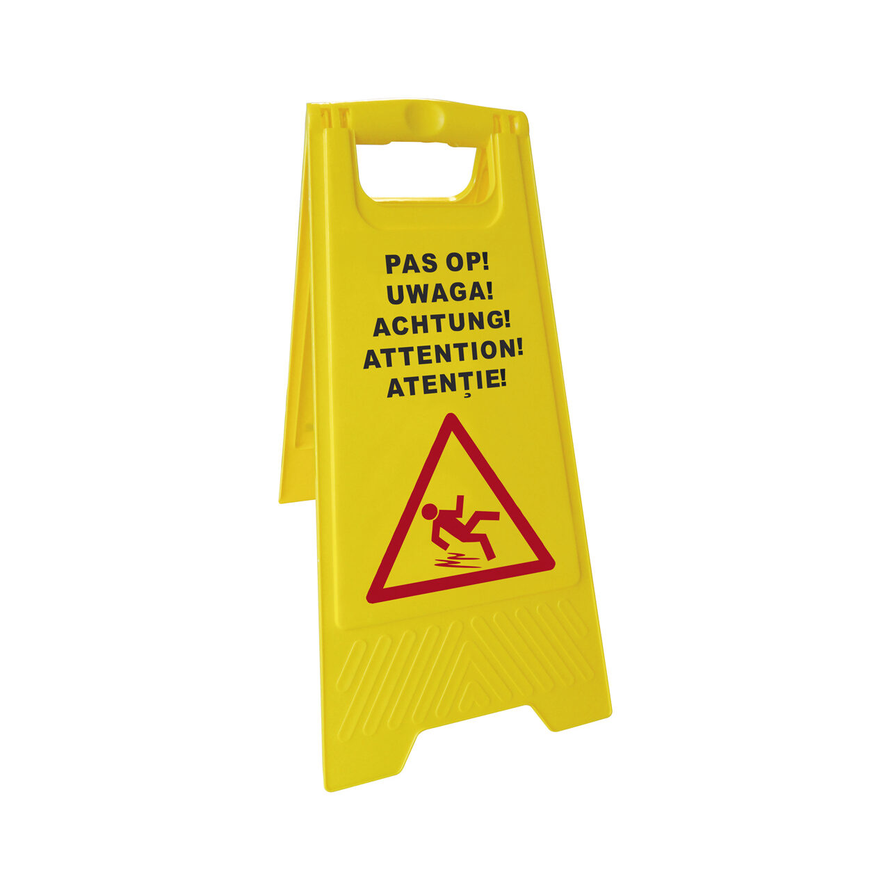 Semn atentionare Podea umeda, galben, atentionare in 5 limbi, 300x(H ...